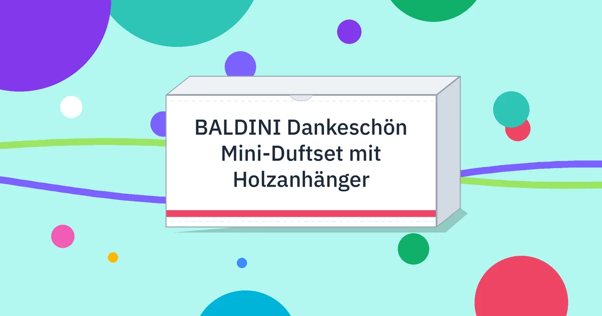 Symbolbild: Packung mit der Aufschrift BALDINI Dankeschön Mini-Duftset mit Holzanhänger (PZN 17968705) – Verfügbarkeit und Bezug in Apotheken in Frankfurt am Main