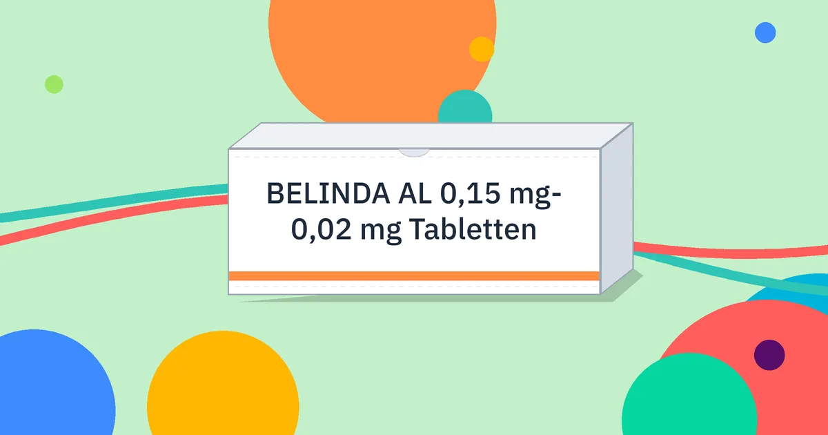 Symbolbild: Packung mit der Aufschrift BELINDA AL 0,15 mg-0,02 mg Tabletten (PZN 09744328) – Verfügbarkeit und Bezug in Apotheken in Frankfurt am Main