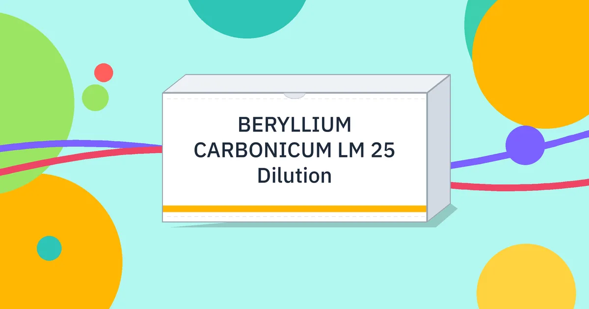 Symbolbild: Packung mit der Aufschrift BERYLLIUM CARBONICUM LM 25 Dilution (PZN 13384404) – Verfügbarkeit und Bezug in Apotheken in Frankfurt am Main