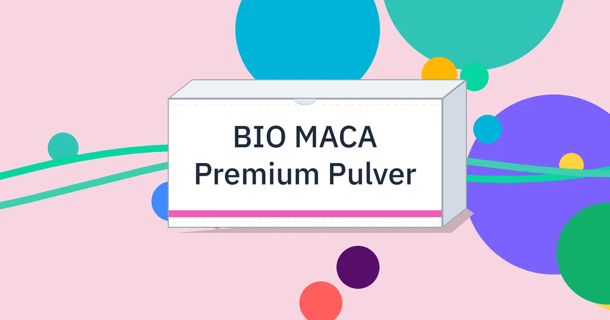 Symbolbild: Packung mit der Aufschrift BIO MACA Premium Pulver (PZN 09464853) – Verfügbarkeit und Bezug in Apotheken in Frankfurt am Main