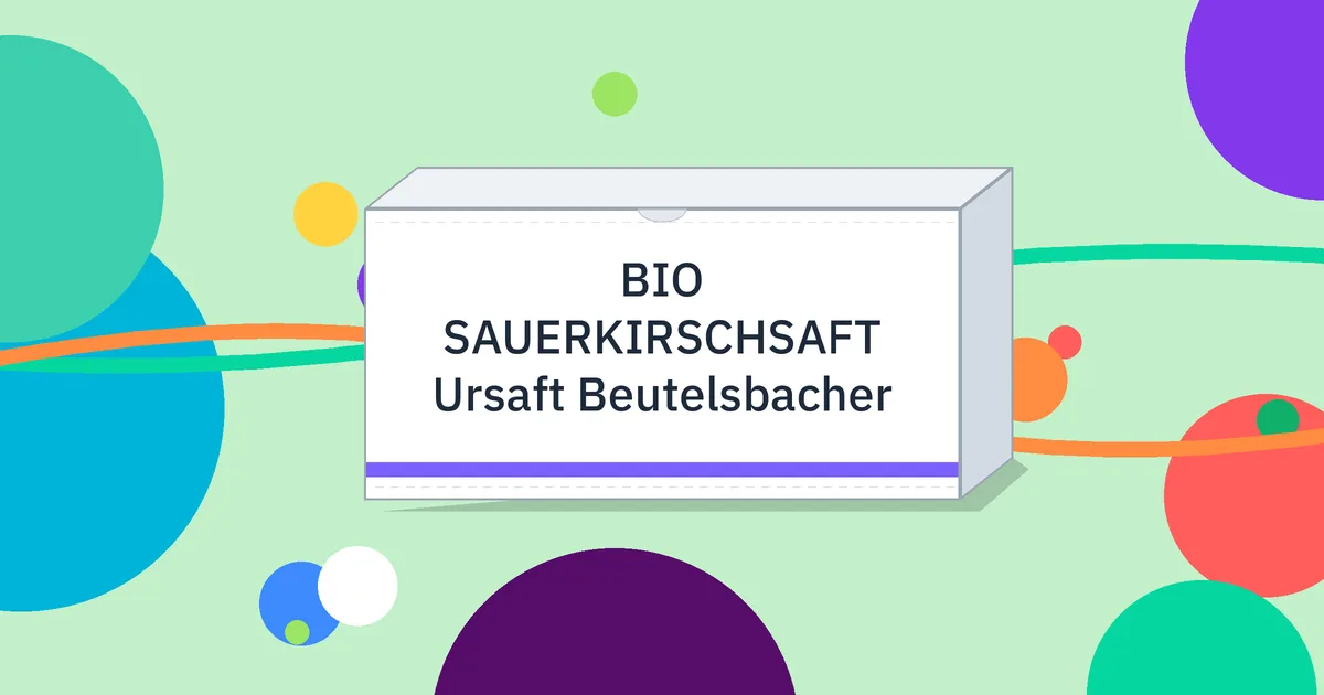 Symbolbild: Packung mit der Aufschrift BIO SAUERKIRSCHSAFT Ursaft Beutelsbacher (PZN 20597253) – Verfügbarkeit und Bezug in Apotheken in Frankfurt am Main