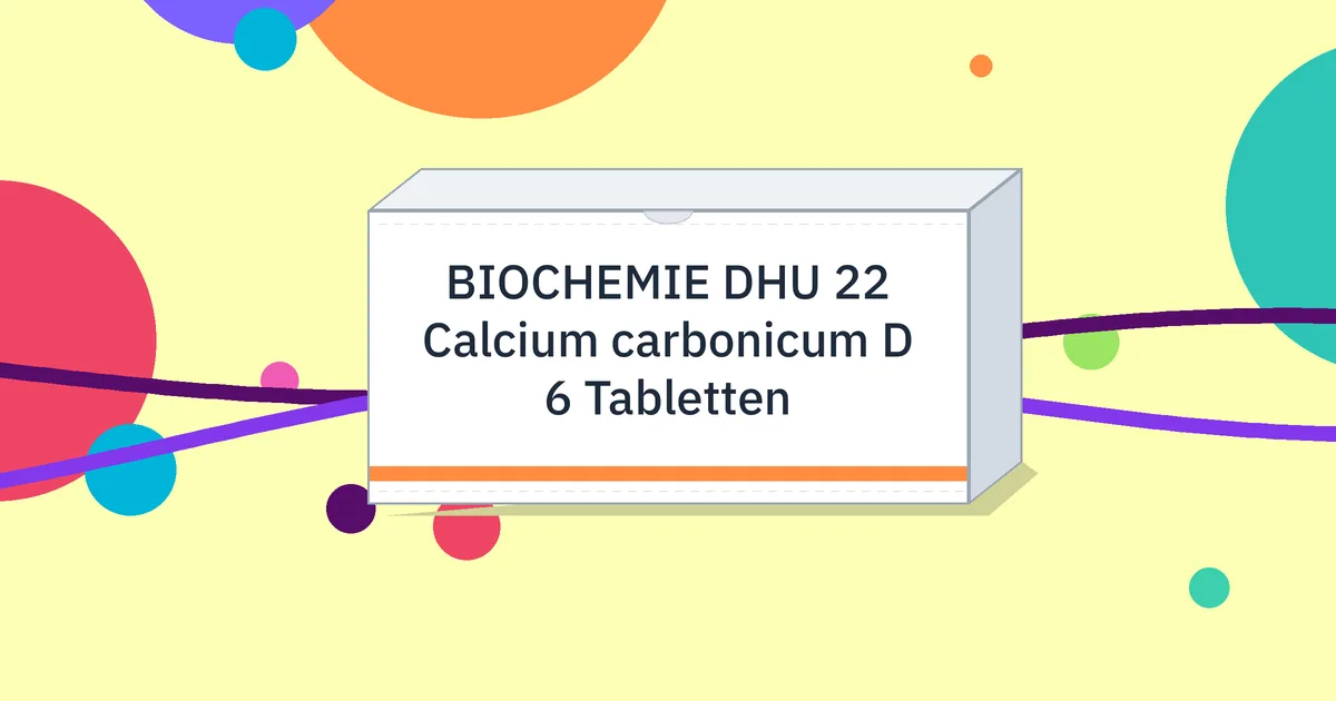 Symbolbild: Packung mit der Aufschrift BIOCHEMIE DHU 22 Calcium carbonicum D 6 Tabletten (PZN 01196330) – Verfügbarkeit und Bezug in Apotheken in Frankfurt am Main