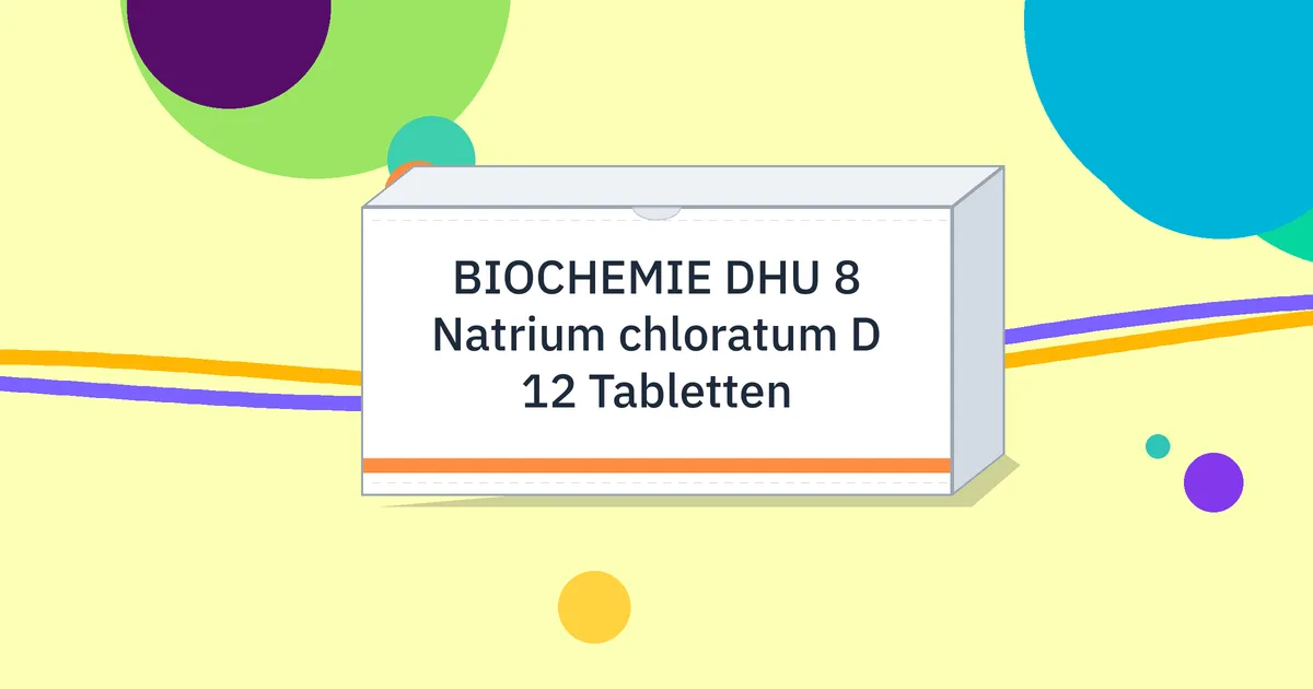 Symbolbild: Packung mit der Aufschrift BIOCHEMIE DHU 8 Natrium chloratum D 12 Tabletten (PZN 18182697) – Verfügbarkeit und Bezug in Apotheken in Frankfurt am Main
