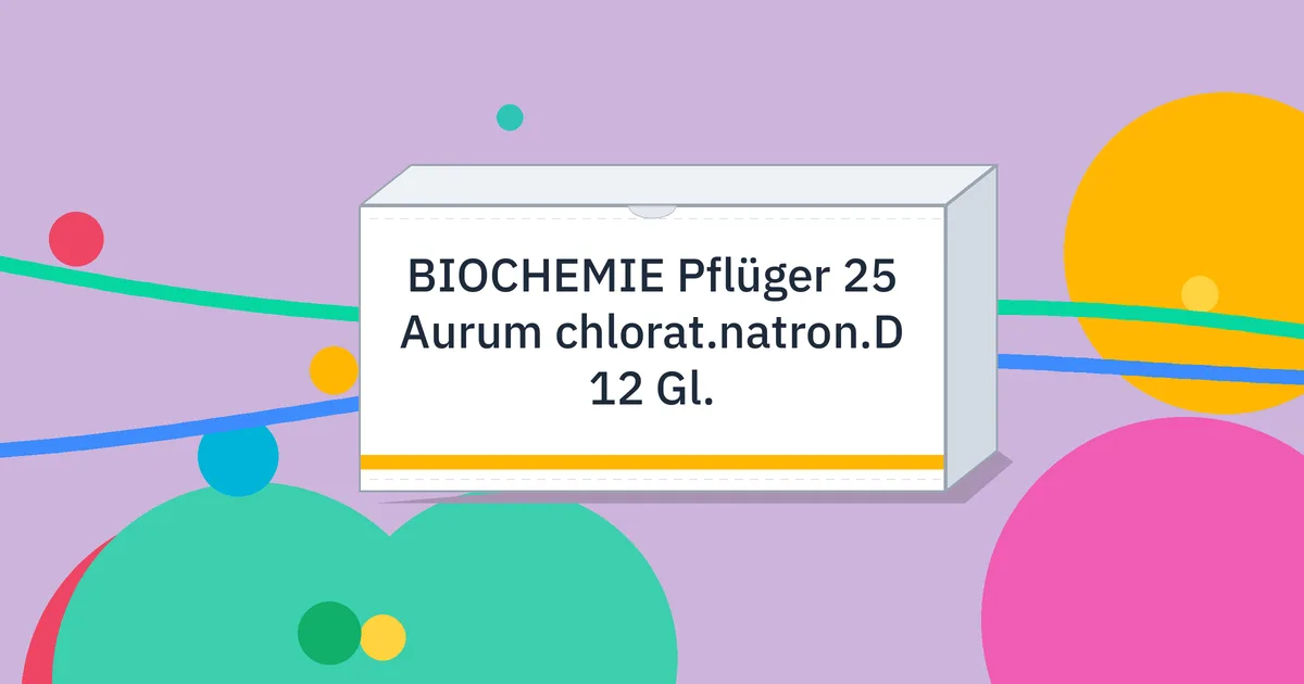 Symbolbild: Packung mit der Aufschrift BIOCHEMIE Pflüger 25 Aurum chlorat.natron.D 12 Gl. (PZN 17278403) – Verfügbarkeit und Bezug in Apotheken in Frankfurt am Main