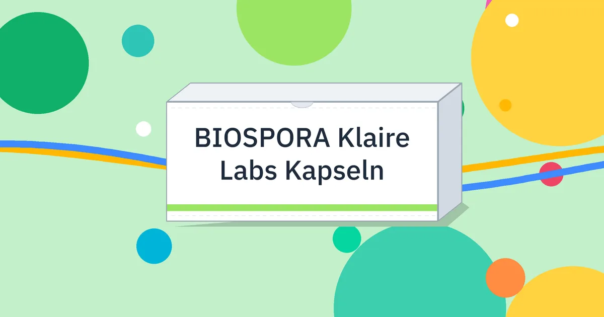 Symbolbild: Packung mit der Aufschrift BIOSPORA Klaire Labs Kapseln (PZN 17927149) – Verfügbarkeit und Bezug in Apotheken in Frankfurt am Main