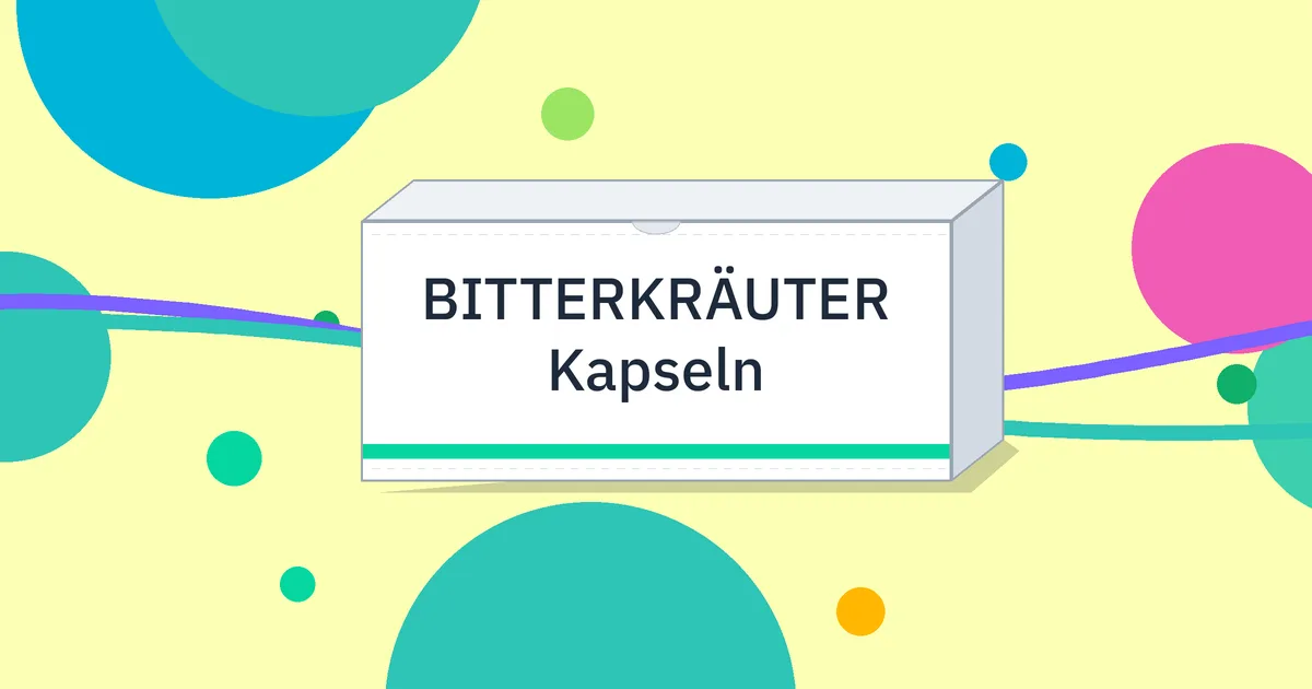 Symbolbild: Packung mit der Aufschrift BITTERKRÄUTER Kapseln (PZN 19213856) – Verfügbarkeit und Bezug in Apotheken in Frankfurt am Main