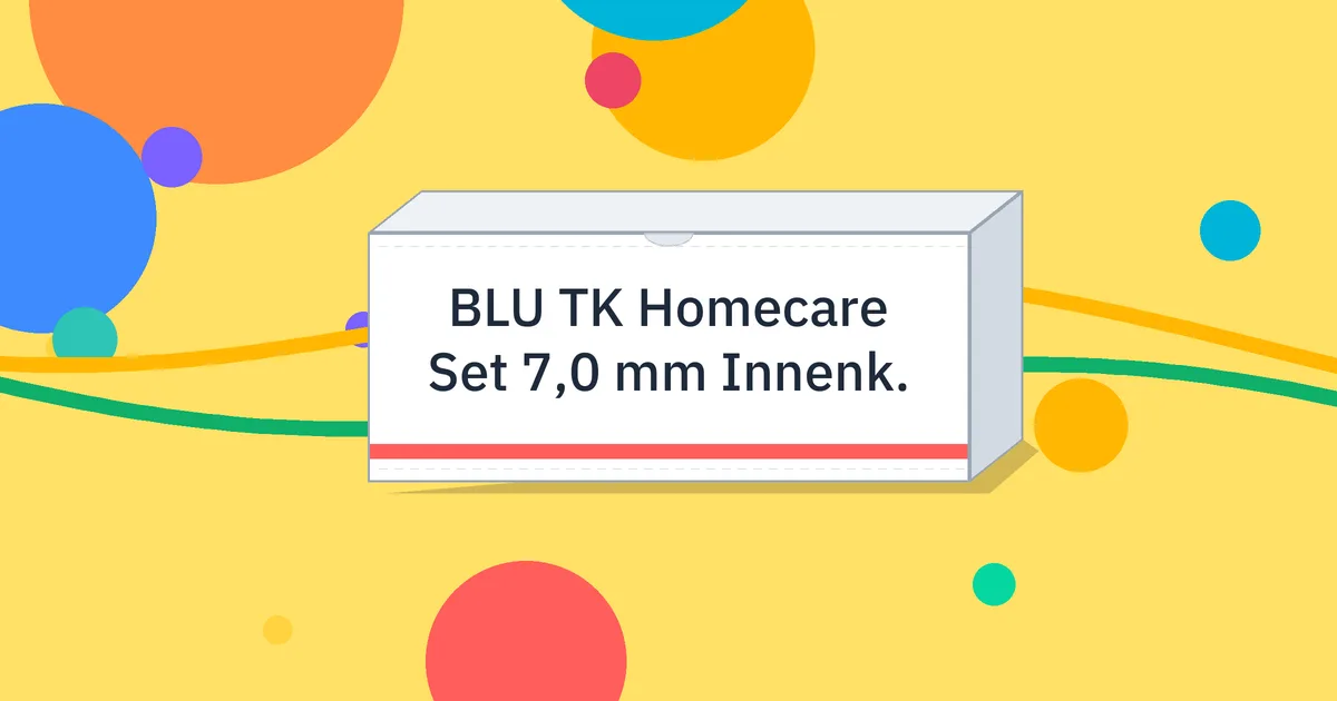 Symbolbild: Packung mit der Aufschrift BLU TK Homecare Set 7,0 mm Innenk. (PZN 02150815) – Verfügbarkeit und Bezug in Apotheken in Frankfurt am Main