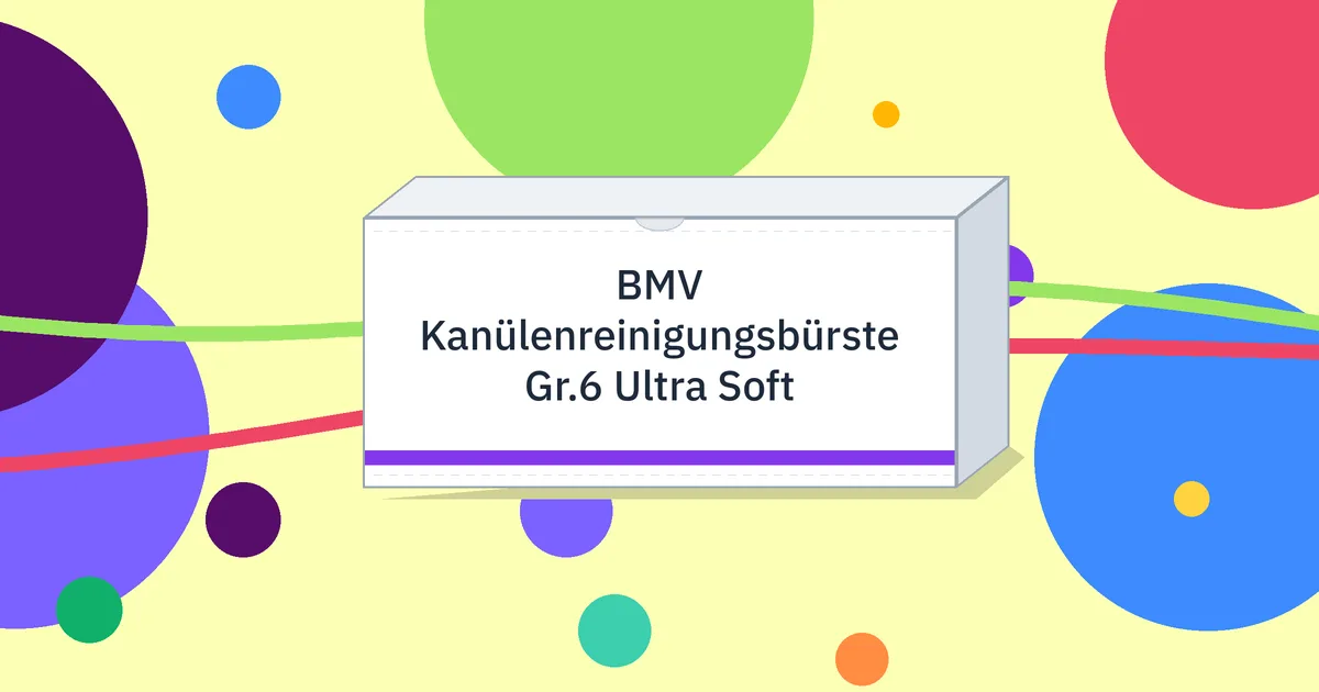 Symbolbild: Packung mit der Aufschrift BMV Kanülenreinigungsbürste Gr.6 Ultra Soft (PZN 10747378) – Verfügbarkeit und Bezug in Apotheken in Frankfurt am Main