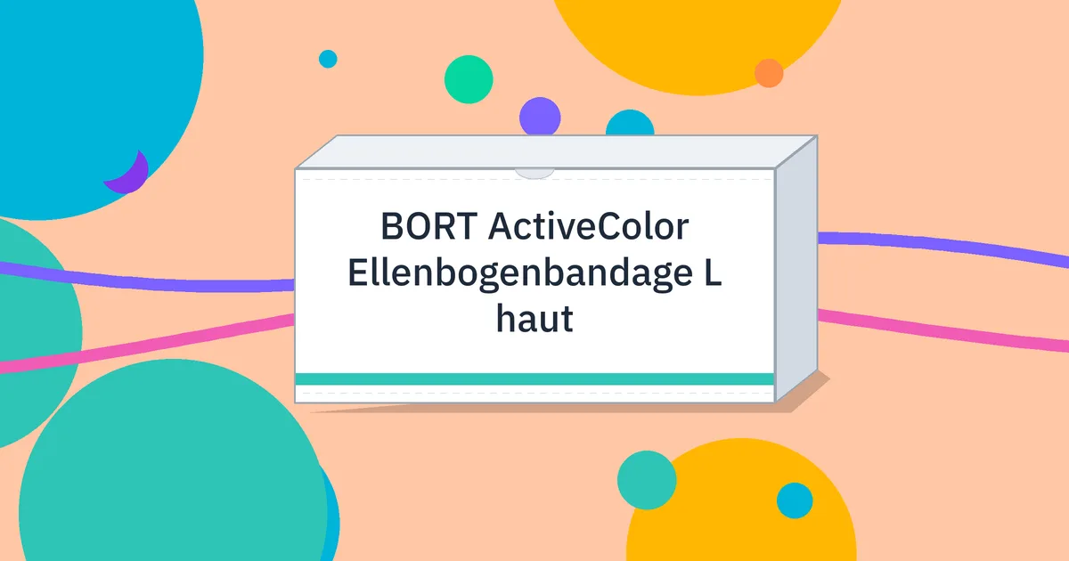 Symbolbild: Packung mit der Aufschrift BORT ActiveColor Ellenbogenbandage L haut (PZN 06914416) – Verfügbarkeit und Bezug in Apotheken in Frankfurt am Main