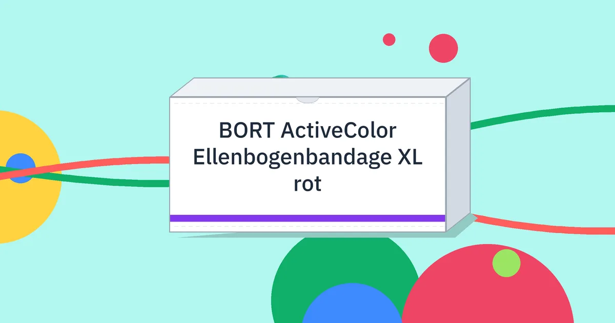 Symbolbild: Packung mit der Aufschrift BORT ActiveColor Ellenbogenbandage XL rot (PZN 15256024) – Verfügbarkeit und Bezug in Apotheken in Frankfurt am Main