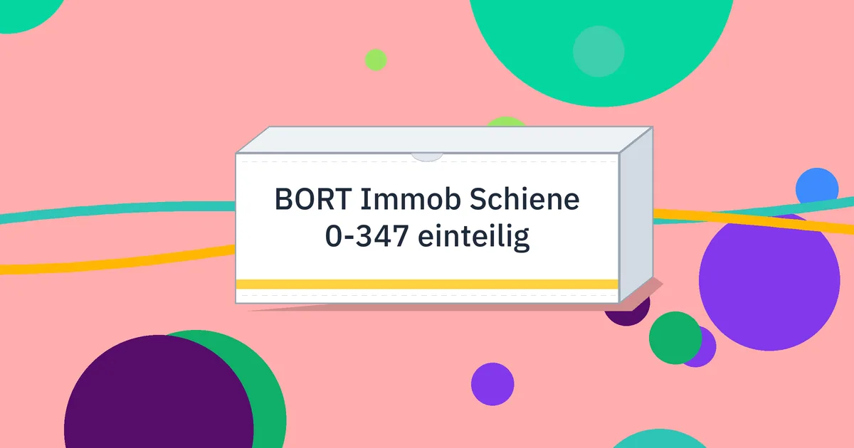 Symbolbild: Packung mit der Aufschrift BORT Immob Schiene 0-347 einteilig (PZN 00825172) – Verfügbarkeit und Bezug in Apotheken in Frankfurt am Main