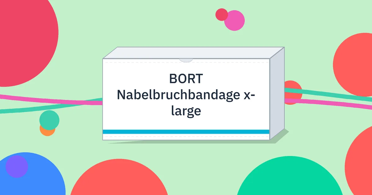 Symbolbild: Packung mit der Aufschrift BORT Nabelbruchbandage x-large (PZN 20105729) – Verfügbarkeit und Bezug in Apotheken in Frankfurt am Main