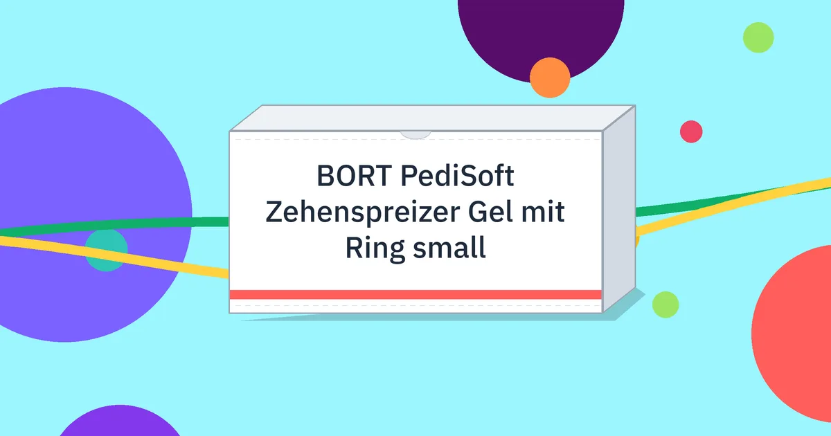 Symbolbild: Packung mit der Aufschrift BORT PediSoft Zehenspreizer Gel mit Ring small (PZN 09443644) – Verfügbarkeit und Bezug in Apotheken in Frankfurt am Main