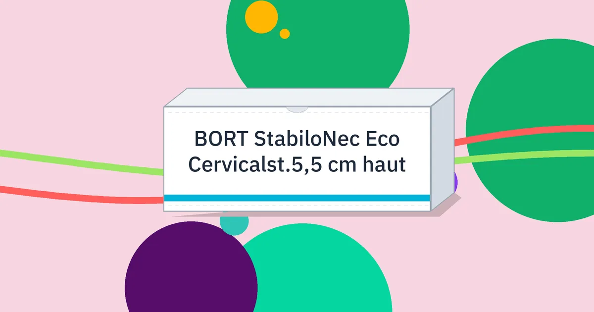 Symbolbild: Packung mit der Aufschrift BORT StabiloNec Eco Cervicalst.5,5 cm haut (PZN 10207067) – Verfügbarkeit und Bezug in Apotheken in Frankfurt am Main