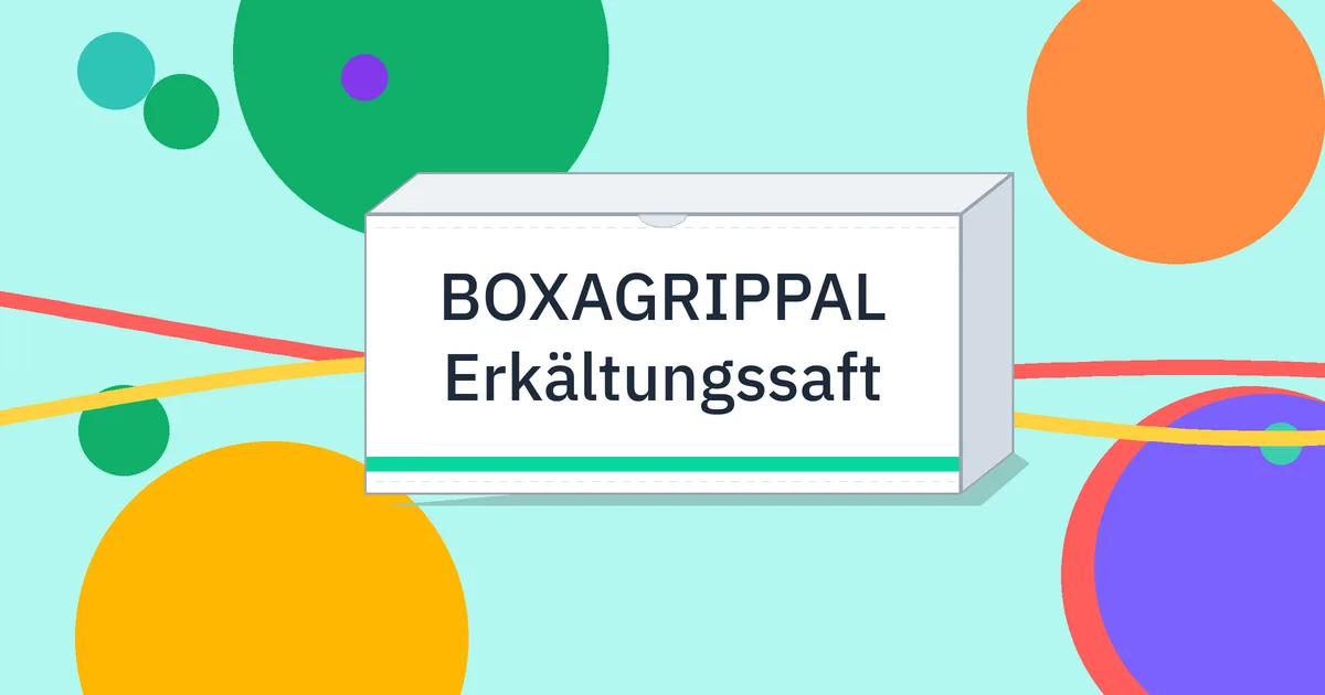 Symbolbild: Packung mit der Aufschrift BOXAGRIPPAL Erkältungssaft (PZN 12871651) – Verfügbarkeit und Bezug in Apotheken in Frankfurt am Main