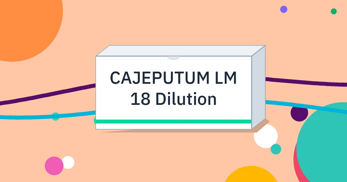Symbolbild: Packung mit der Aufschrift CAJEPUTUM LM 18 Dilution (PZN 12799646) – Verfügbarkeit und Bezug in Apotheken in Frankfurt am Main