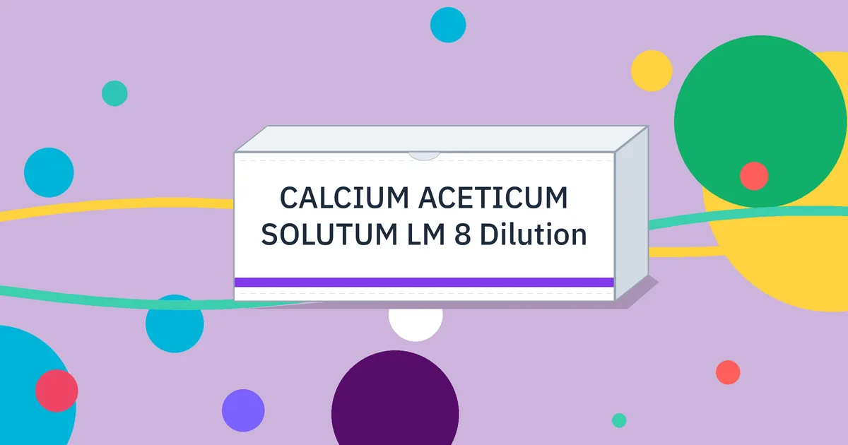 Symbolbild: Packung mit der Aufschrift CALCIUM ACETICUM SOLUTUM LM 8 Dilution (PZN 13406382) – Verfügbarkeit und Bezug in Apotheken in Frankfurt am Main