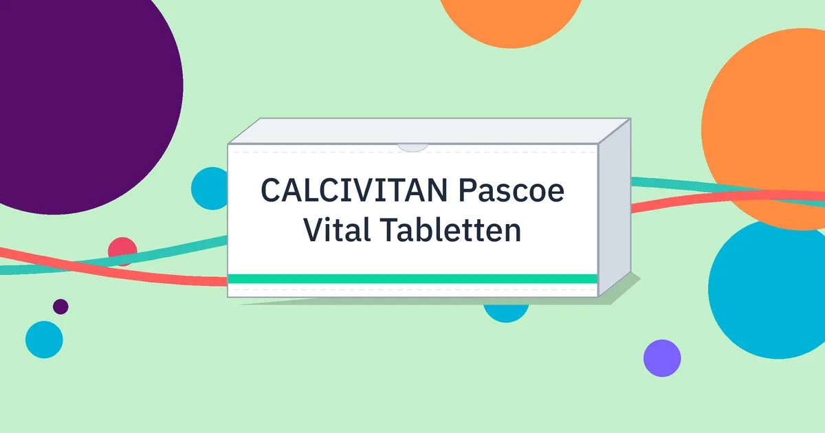 Symbolbild: Packung mit der Aufschrift CALCIVITAN Pascoe Vital Tabletten (PZN 01352072) – Verfügbarkeit und Bezug in Apotheken in Frankfurt am Main