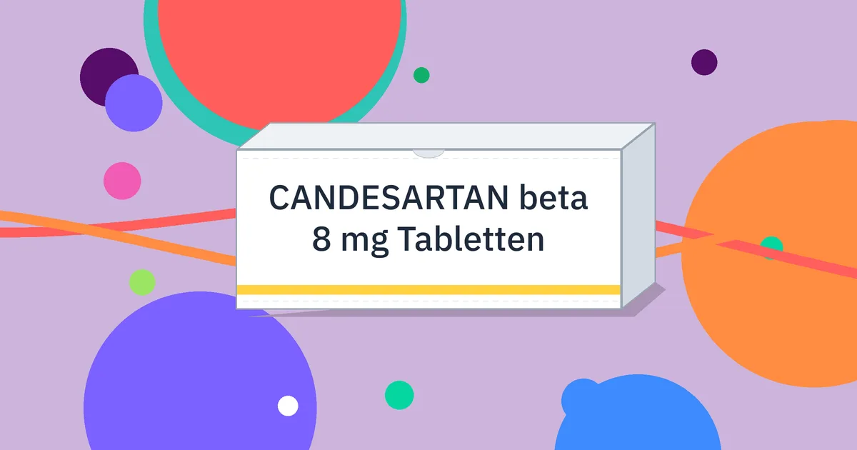 Symbolbild: Packung mit der Aufschrift CANDESARTAN beta 8 mg Tabletten (PZN 19211337) – Verfügbarkeit und Bezug in Apotheken in Frankfurt am Main