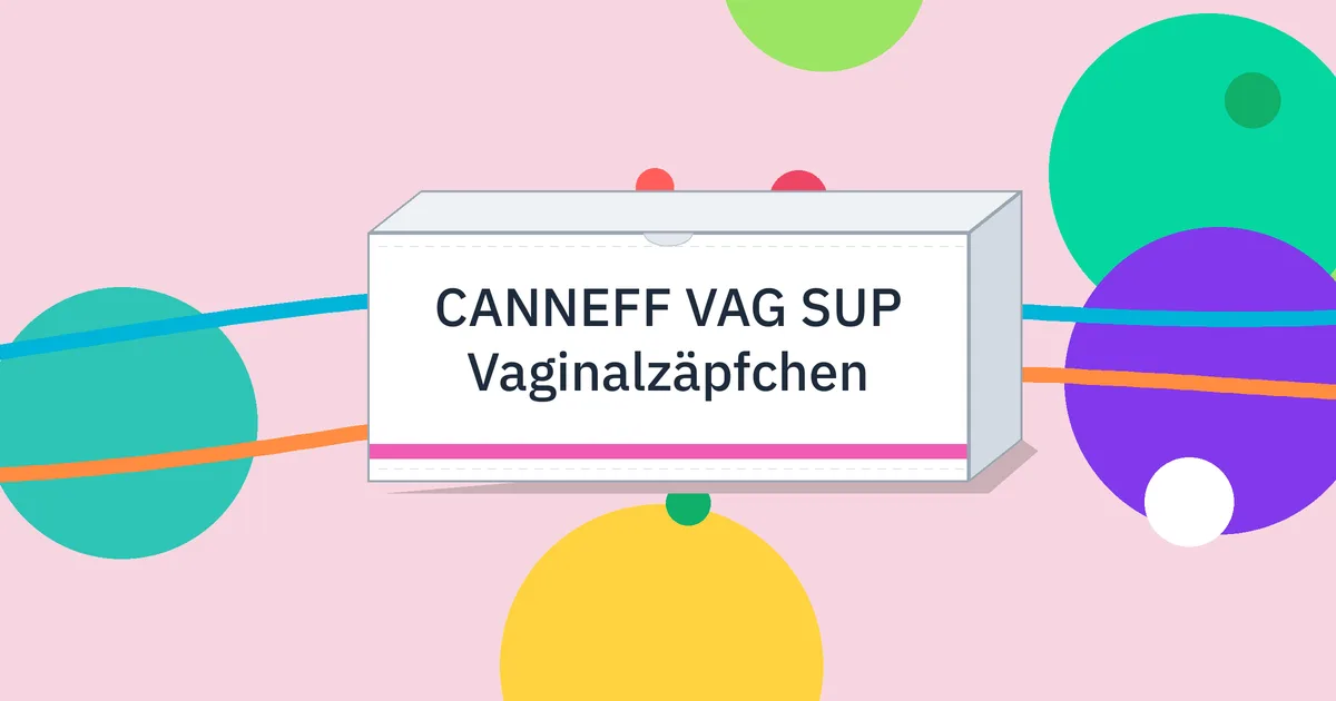Symbolbild: Packung mit der Aufschrift CANNEFF VAG SUP Vaginalzäpfchen (PZN 18426283) – Verfügbarkeit und Bezug in Apotheken in Frankfurt am Main