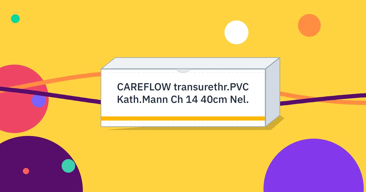 Symbolbild: Packung mit der Aufschrift CAREFLOW transurethr.PVC Kath.Mann Ch 14 40cm Nel. (PZN 18321070) – Verfügbarkeit und Bezug in Apotheken in Frankfurt am Main