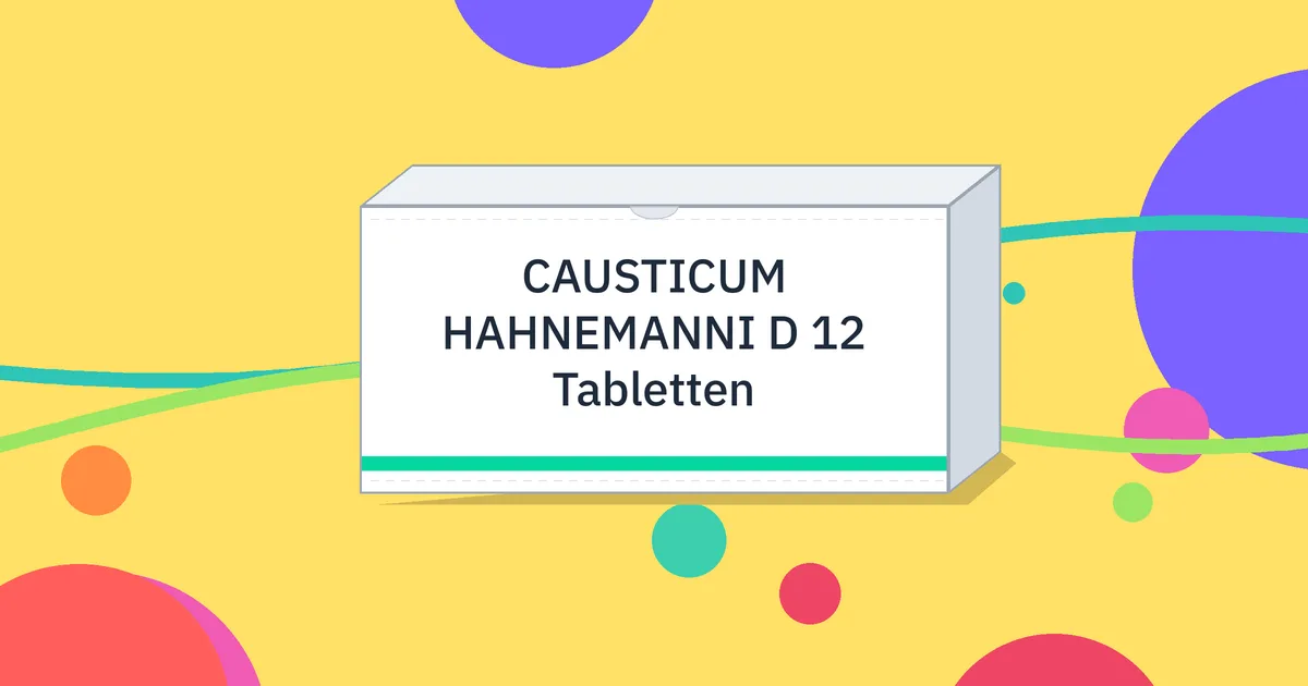 Symbolbild: Packung mit der Aufschrift CAUSTICUM HAHNEMANNI D 12 Tabletten (PZN 02112163) – Verfügbarkeit und Bezug in Apotheken in Frankfurt am Main