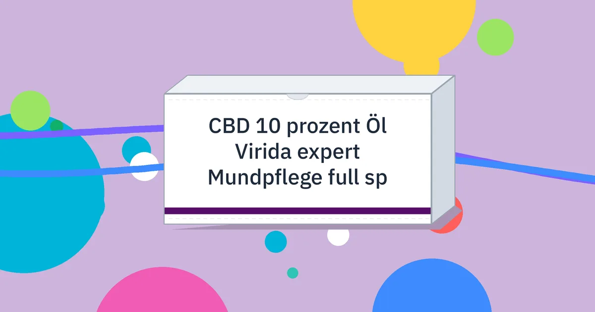 Symbolbild: Packung mit der Aufschrift CBD 10 prozent Öl Virida expert Mundpflege full sp (PZN 17536130) – Verfügbarkeit und Bezug in Apotheken in Frankfurt am Main