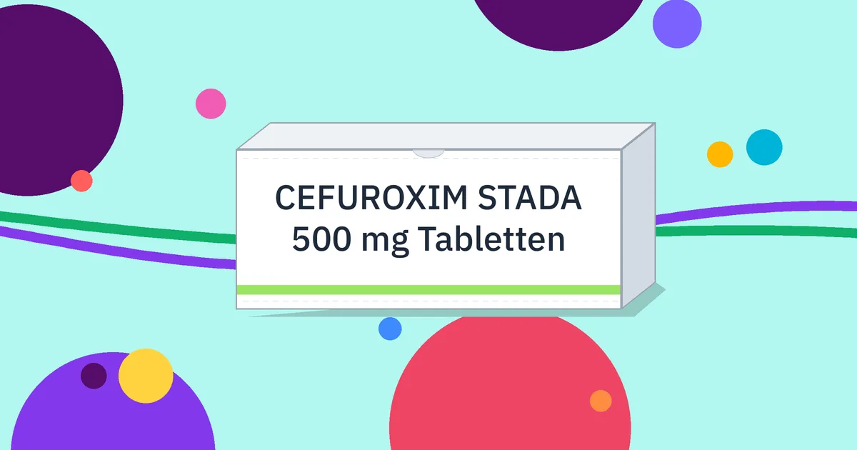 Symbolbild: Packung mit der Aufschrift CEFUROXIM STADA 500 mg Tabletten (PZN 02825851) – Verfügbarkeit und Bezug in Apotheken in Frankfurt am Main