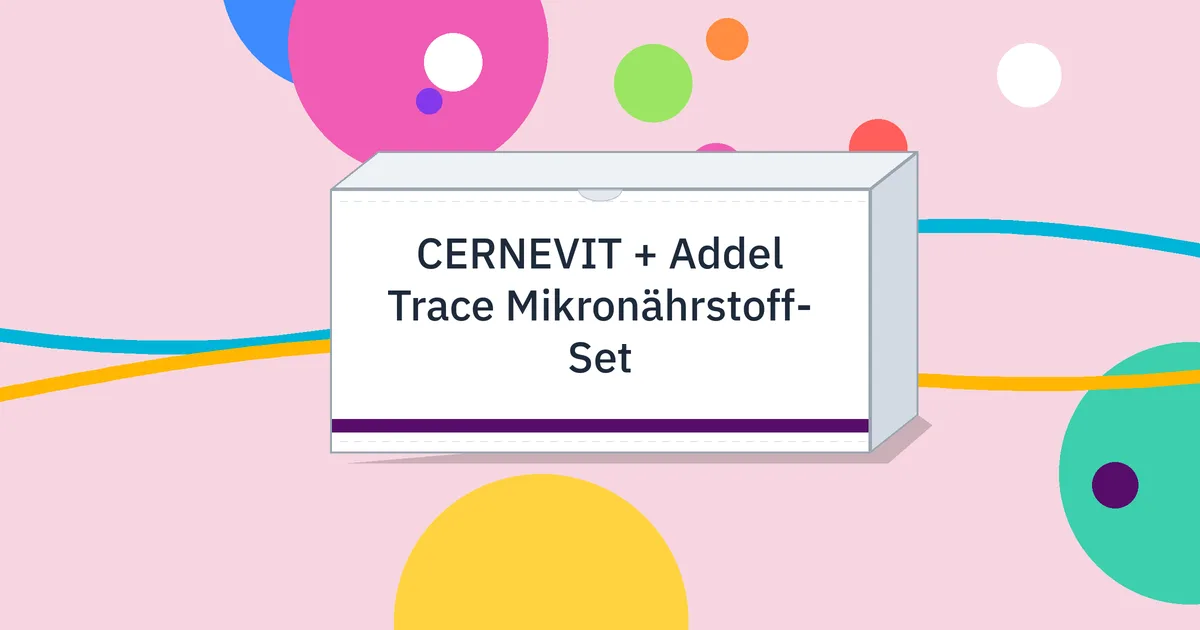 Symbolbild: Packung mit der Aufschrift CERNEVIT + Addel Trace Mikronährstoff-Set (PZN 12457213) – Verfügbarkeit und Bezug in Apotheken in Frankfurt am Main