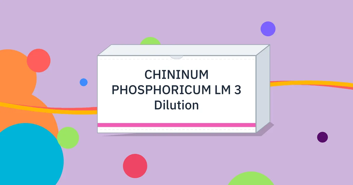 Symbolbild: Packung mit der Aufschrift CHININUM PHOSPHORICUM LM 3 Dilution (PZN 15866969) – Verfügbarkeit und Bezug in Apotheken in Frankfurt am Main
