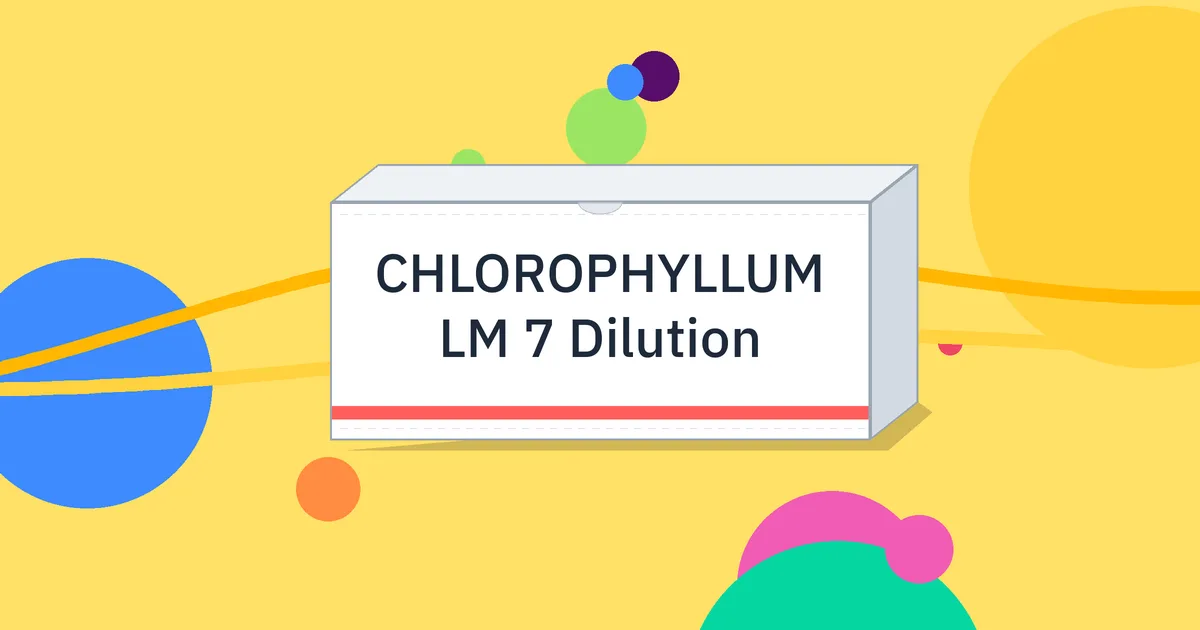 Symbolbild: Packung mit der Aufschrift CHLOROPHYLLUM LM 7 Dilution (PZN 13444968) – Verfügbarkeit und Bezug in Apotheken in Frankfurt am Main