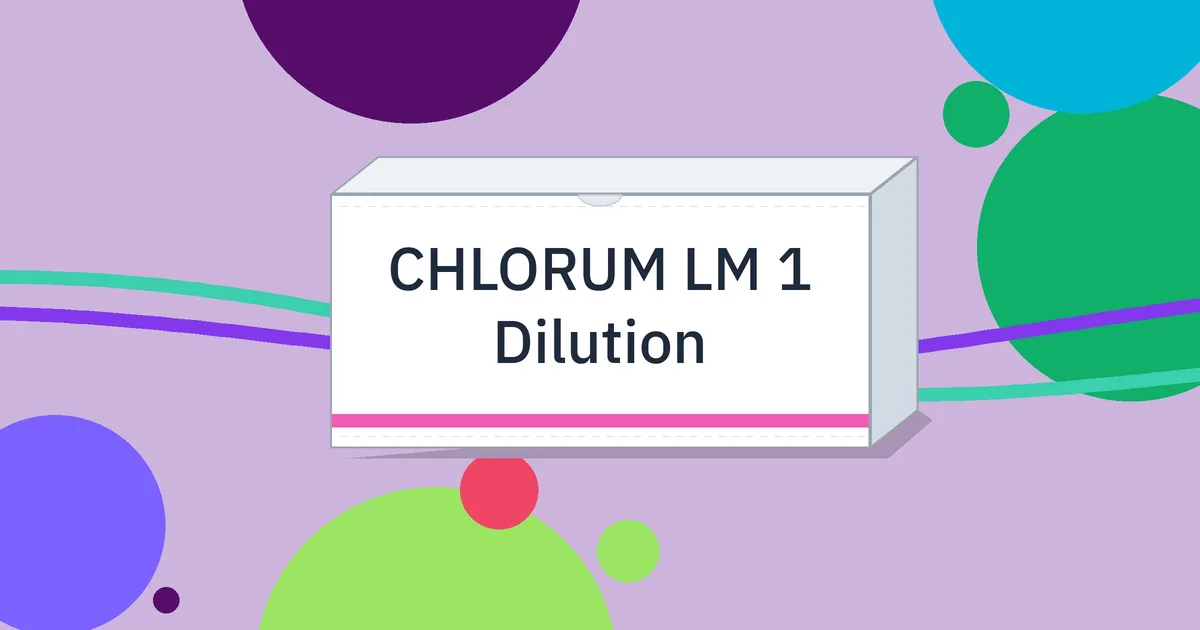 Symbolbild: Packung mit der Aufschrift CHLORUM LM 1 Dilution (PZN 12816296) – Verfügbarkeit und Bezug in Apotheken in Frankfurt am Main