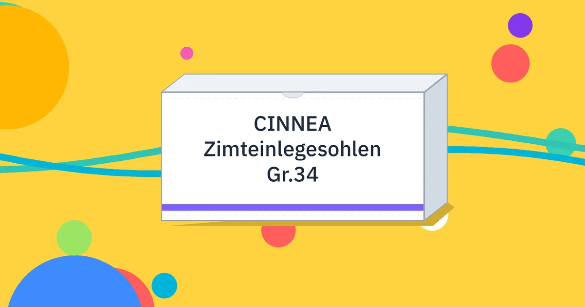 Symbolbild: Packung mit der Aufschrift CINNEA Zimteinlegesohlen Gr.34 (PZN 01909468) – Verfügbarkeit und Bezug in Apotheken in Frankfurt am Main