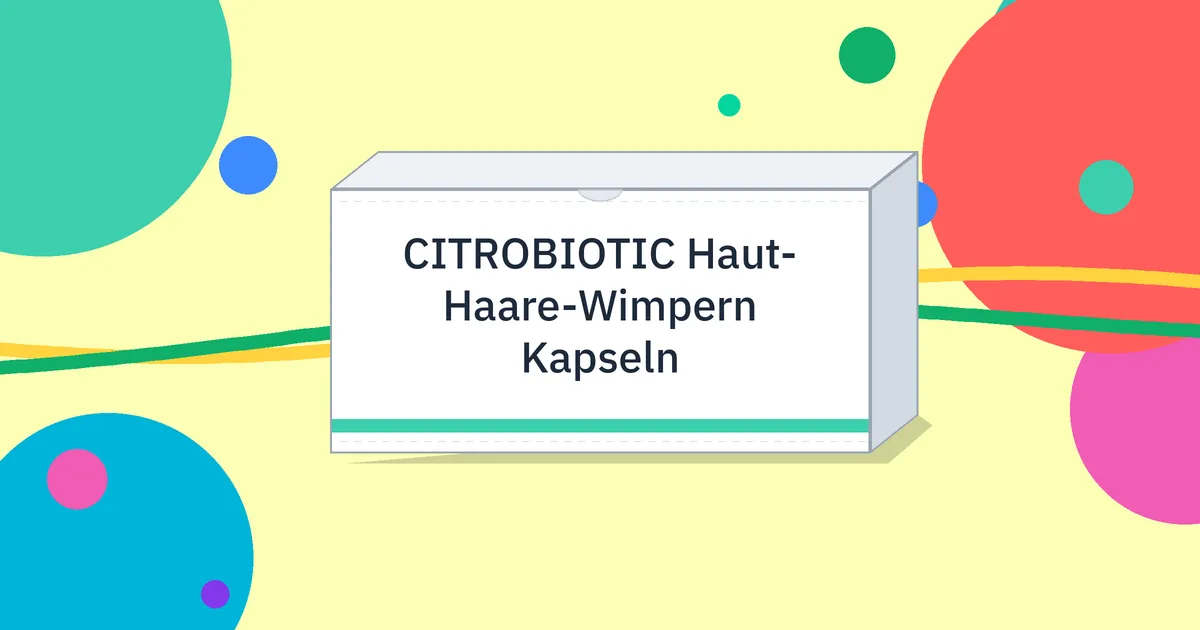 Symbolbild: Packung mit der Aufschrift CITROBIOTIC Haut-Haare-Wimpern Kapseln (PZN 20401994) – Verfügbarkeit und Bezug in Apotheken in Frankfurt am Main