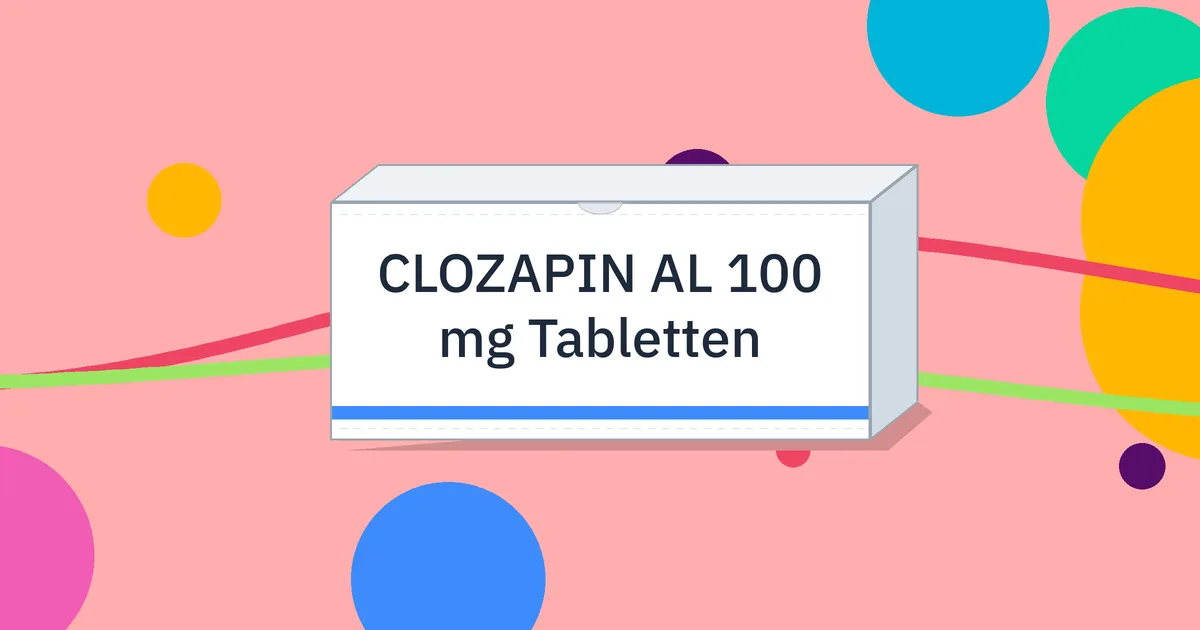 Symbolbild: Packung mit der Aufschrift CLOZAPIN AL 100 mg Tabletten (PZN 18239658) – Verfügbarkeit und Bezug in Apotheken in Frankfurt am Main