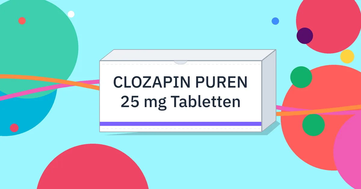 Symbolbild: Packung mit der Aufschrift CLOZAPIN PUREN 25 mg Tabletten (PZN 15237239) – Verfügbarkeit und Bezug in Apotheken in Frankfurt am Main