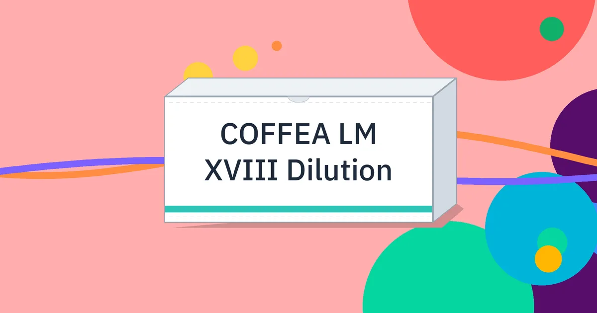 Symbolbild: Packung mit der Aufschrift COFFEA LM XVIII Dilution (PZN 02821161) – Verfügbarkeit und Bezug in Apotheken in Frankfurt am Main