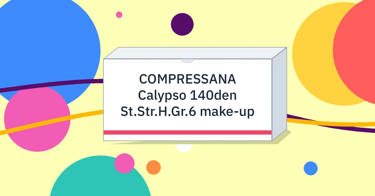 Symbolbild: Packung mit der Aufschrift COMPRESSANA Calypso 140den St.Str.H.Gr.6 make-up (PZN 05704651) – Verfügbarkeit und Bezug in Apotheken in Frankfurt am Main