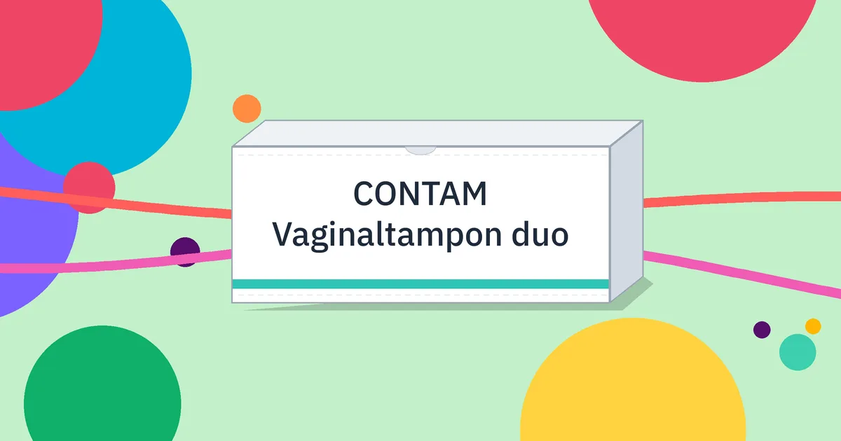 Symbolbild: Packung mit der Aufschrift CONTAM Vaginaltampon duo (PZN 02450500) – Verfügbarkeit und Bezug in Apotheken in Frankfurt am Main