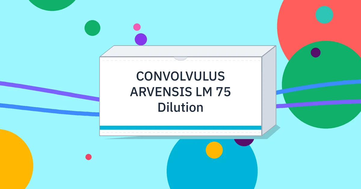 Symbolbild: Packung mit der Aufschrift CONVOLVULUS ARVENSIS LM 75 Dilution (PZN 13450414) – Verfügbarkeit und Bezug in Apotheken in Frankfurt am Main