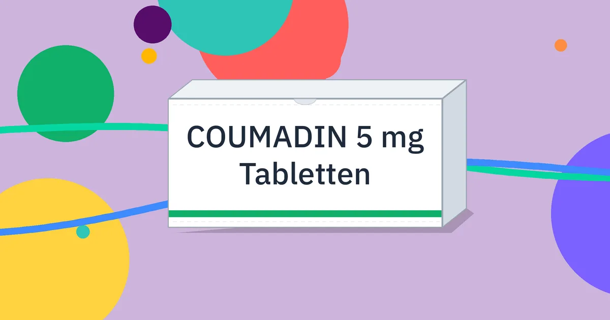 Symbolbild: Packung mit der Aufschrift COUMADIN 5 mg Tabletten (PZN 11651054) – Verfügbarkeit und Bezug in Apotheken in Frankfurt am Main