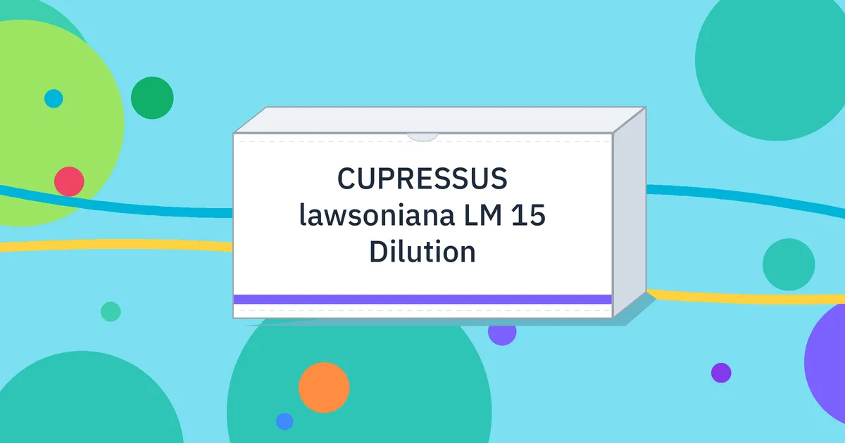 Symbolbild: Packung mit der Aufschrift CUPRESSUS lawsoniana LM 15 Dilution (PZN 13457764) – Verfügbarkeit und Bezug in Apotheken in Frankfurt am Main