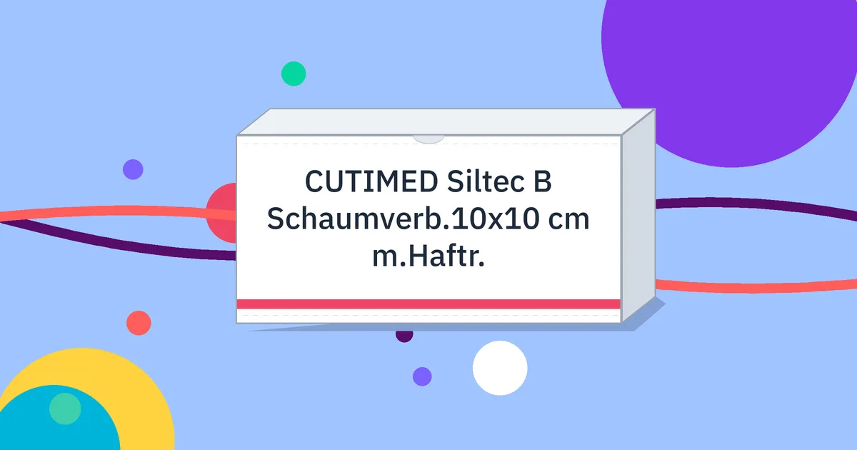 Symbolbild: Packung mit der Aufschrift CUTIMED Siltec B Schaumverb.10x10 cm m.Haftr. (PZN 18124091) – Verfügbarkeit und Bezug in Apotheken in Frankfurt am Main