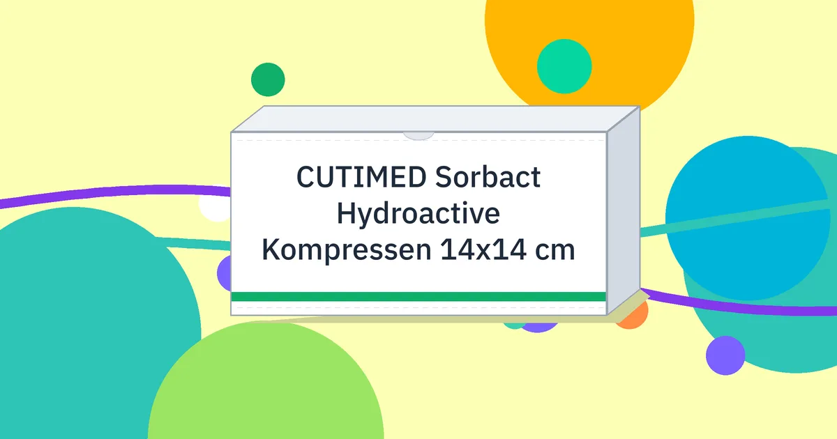 Symbolbild: Packung mit der Aufschrift CUTIMED Sorbact Hydroactive Kompressen 14x14 cm (PZN 14221437) – Verfügbarkeit und Bezug in Apotheken in Frankfurt am Main
