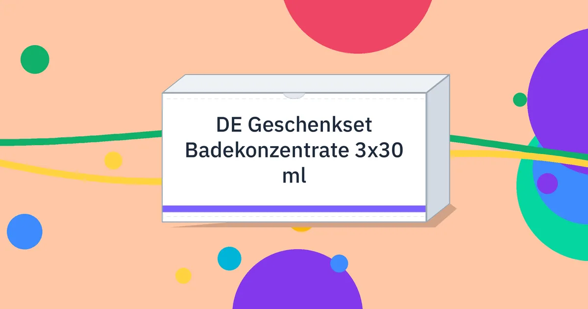 Symbolbild: Packung mit der Aufschrift DE Geschenkset Badekonzentrate 3x30 ml (PZN 19295067) – Verfügbarkeit und Bezug in Apotheken in Frankfurt am Main