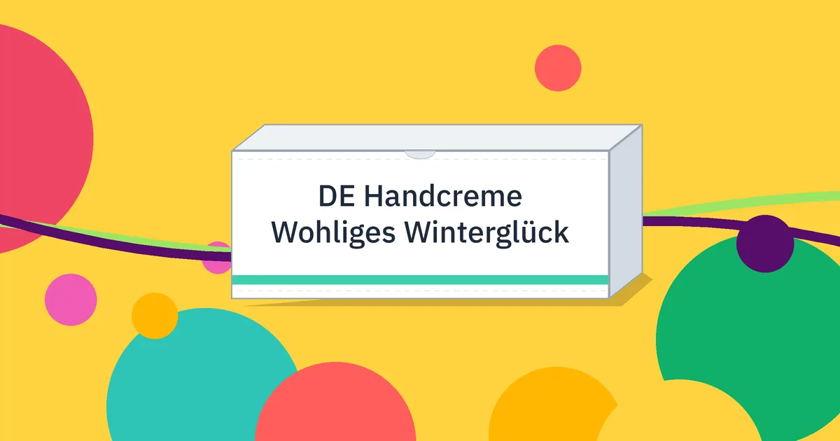 Symbolbild: Packung mit der Aufschrift DE Handcreme Wohliges Winterglück (PZN 16697285) – Verfügbarkeit und Bezug in Apotheken in Frankfurt am Main