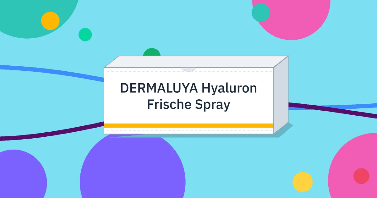 Symbolbild: Packung mit der Aufschrift DERMALUYA Hyaluron Frische Spray (PZN 16350512) – Verfügbarkeit und Bezug in Apotheken in Frankfurt am Main
