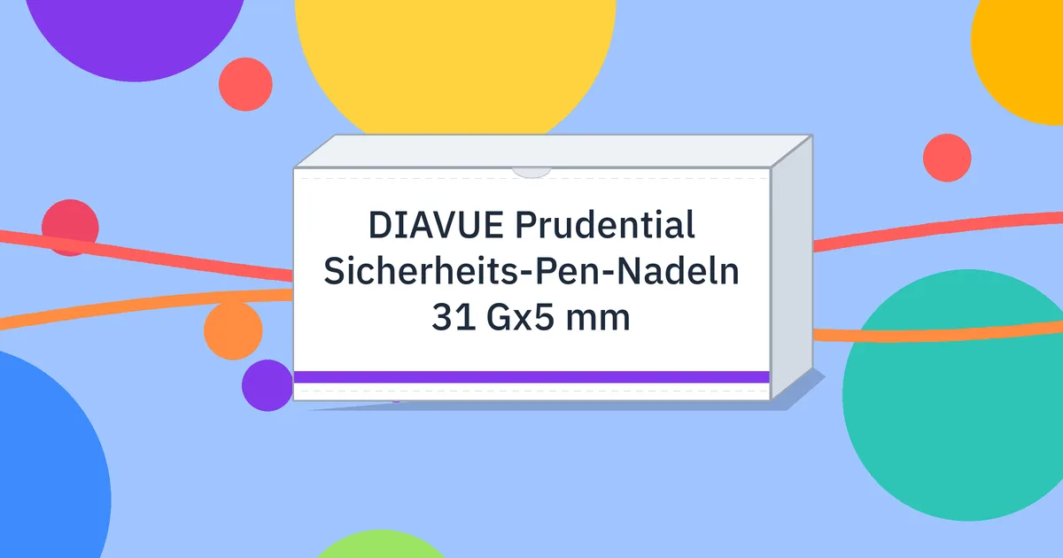Symbolbild: Packung mit der Aufschrift DIAVUE Prudential Sicherheits-Pen-Nadeln 31 Gx5 mm (PZN 19882439) – Verfügbarkeit und Bezug in Apotheken in Frankfurt am Main
