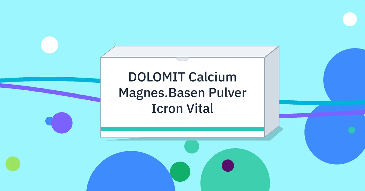 Symbolbild: Packung mit der Aufschrift DOLOMIT Calcium Magnes.Basen Pulver Icron Vital (PZN 03478363) – Verfügbarkeit und Bezug in Apotheken in Frankfurt am Main