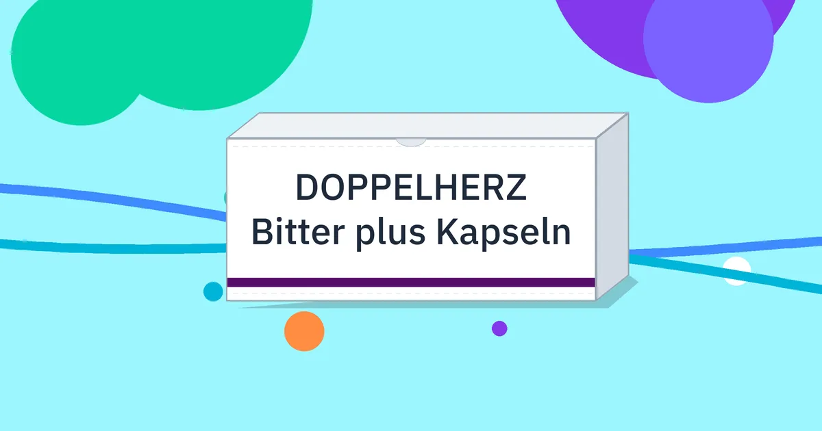 Symbolbild: Packung mit der Aufschrift DOPPELHERZ Bitter plus Kapseln (PZN 19441468) – Verfügbarkeit und Bezug in Apotheken in Frankfurt am Main